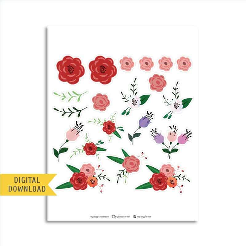 Free Printable Flower Stickers
