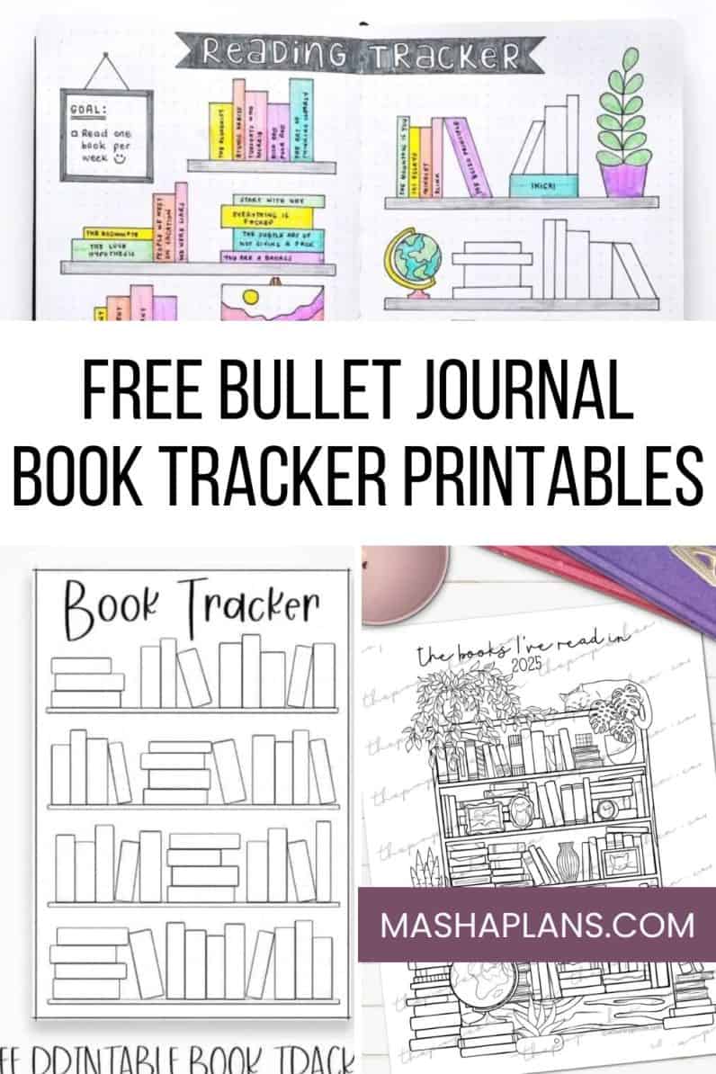 Free Book Tracker Bullet Journal Printables