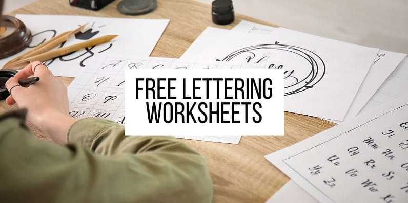 Free Hand Lettering Worksheets | Masha Plans