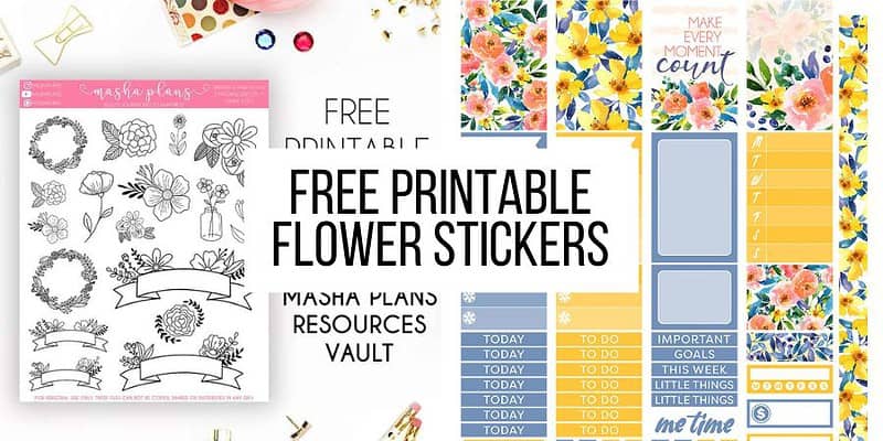 Free Printable Flower Stickers | Masha Plans