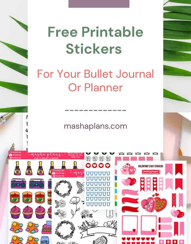 Free Printable Stickers For Your Bullet Journal Or Planner | Masha Plans