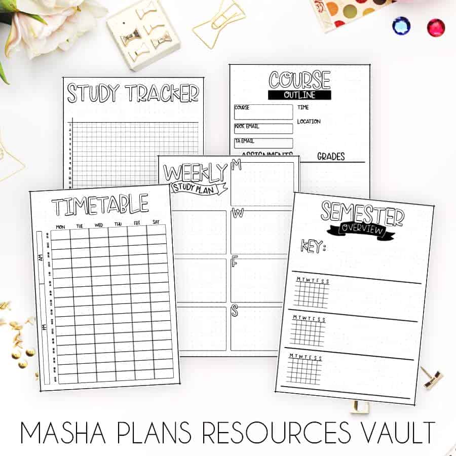 Free Printable Study Trackers To Keep You Focused And Motivated | Masha ...