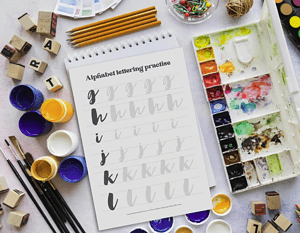 Free Hand Lettering Worksheets | Masha Plans