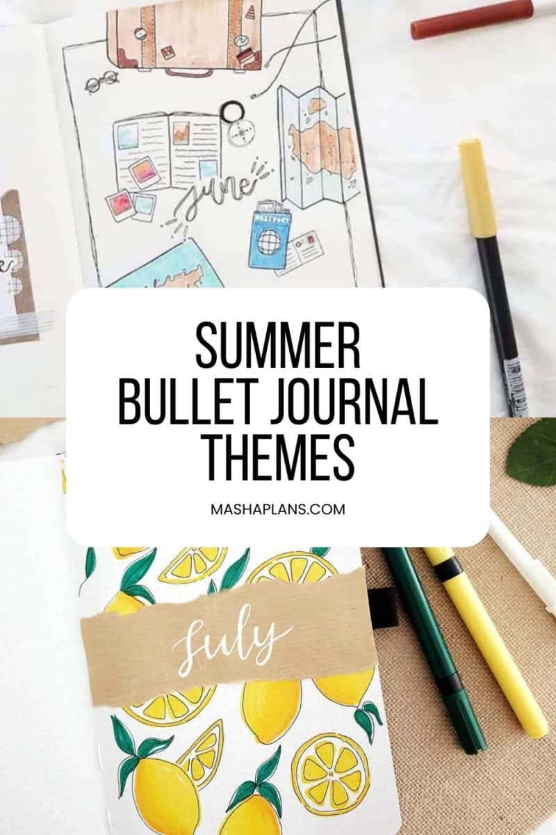 15 Summer Bullet Journal Themes