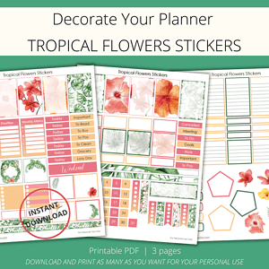 Free Printable Flower Stickers | Masha Plans