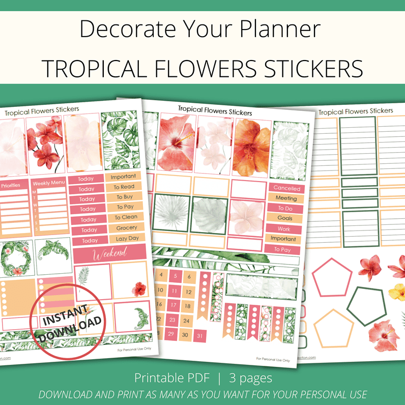 Free Printable Flower Stickers | Masha Plans