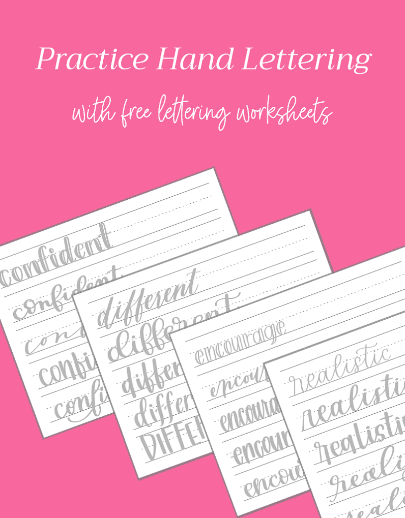 Free Hand Lettering Worksheets | Masha Plans