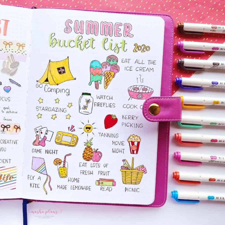 Summer Bucket List Bullet Journal Ideas | Masha Plans