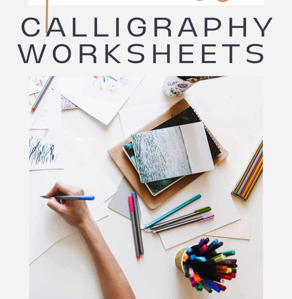 Free Printable Calligraphy Worksheets For Beginners | Masha Plans