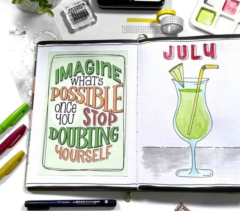 11 Inspiring July Bullet Journal Cover Page Ideas | Masha Plans
