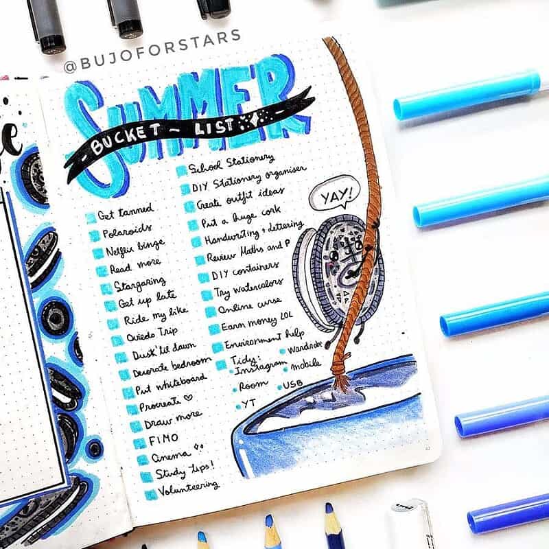 13 Bullet Journal Summer Bucket List Inspirations