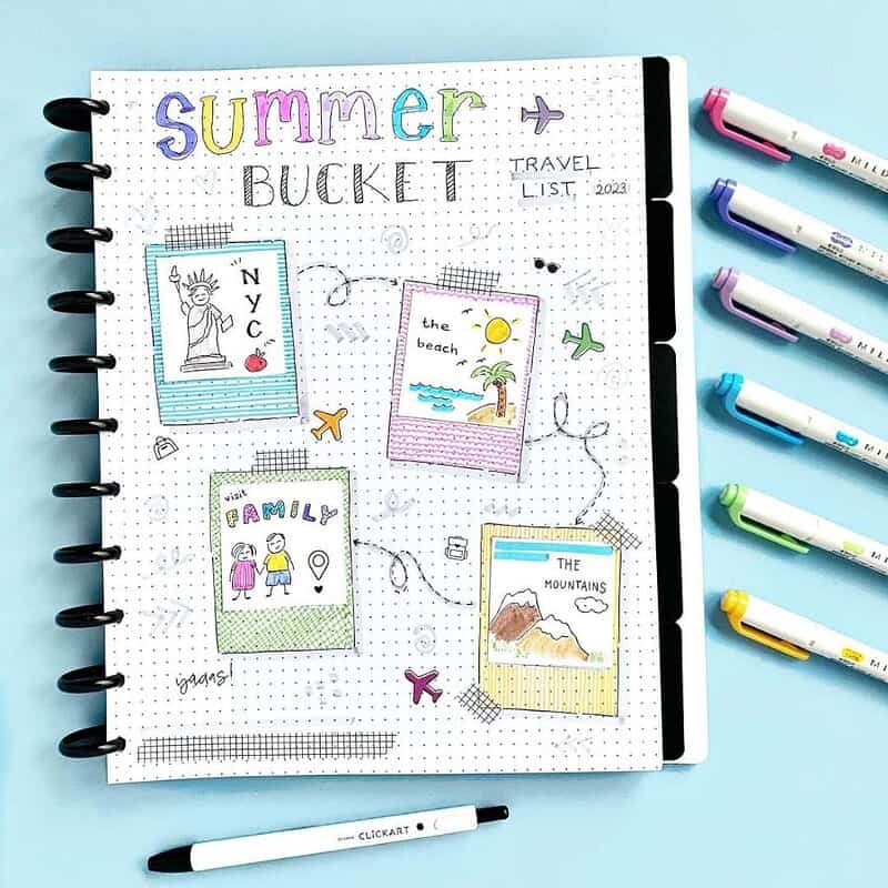 Summer Bucket List Bullet Journal Ideas | Masha Plans