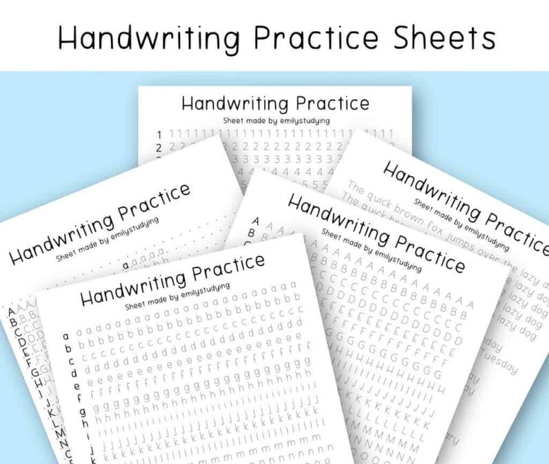 Cute Handwriting Practice Sheets | Masha Plans