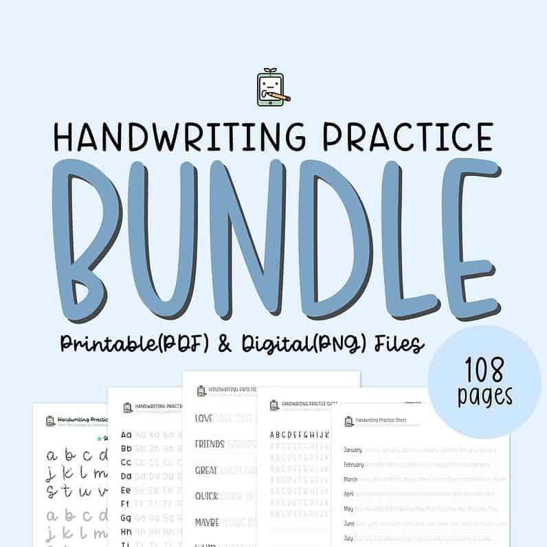 Cute Handwriting Practice Sheets | Masha Plans