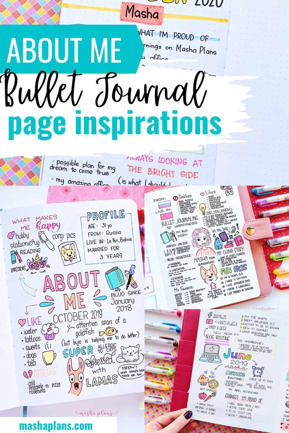 15 About Me Bullet Journal Page Ideas | Masha Plans