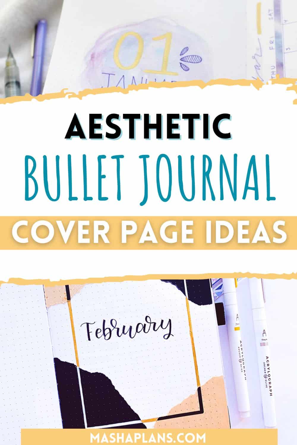 13 Aesthetic Cover Page Ideas For Your Bullet Journal | Masha Plans