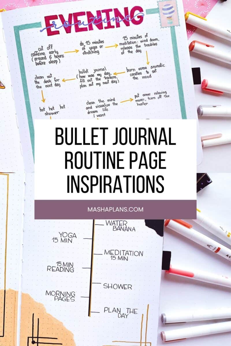 Bullet Journal Routine Spread Inspirations