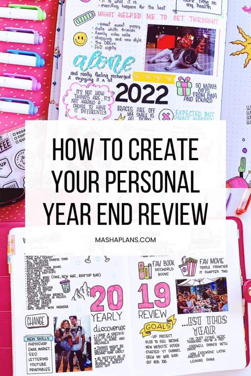 How To Create Your Personal Year End Review | Masha Plans