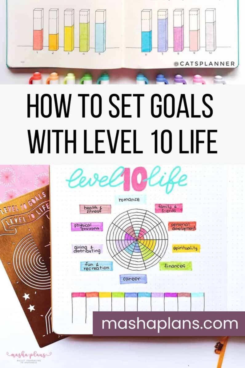 Set Life Goals With Level 10 Life Bullet Journal Page Ideas | Masha Plans