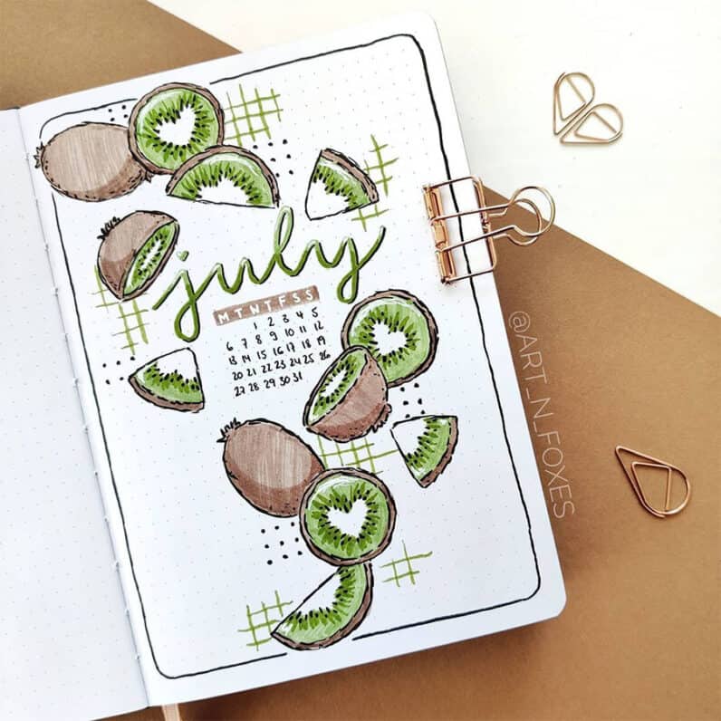 11 Inspiring July Bullet Journal Cover Page Ideas | Masha Plans