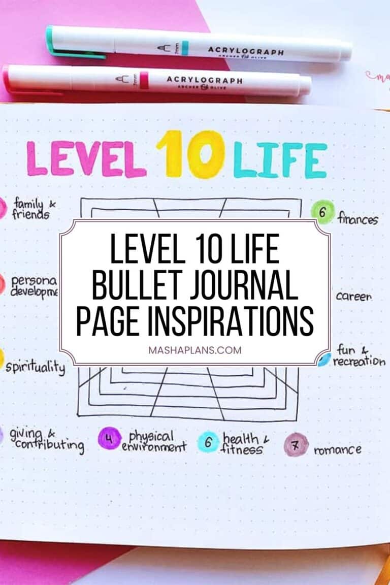 13 Useful And Creative Level 10 Life Bullet Journal Page Ideas | Masha ...