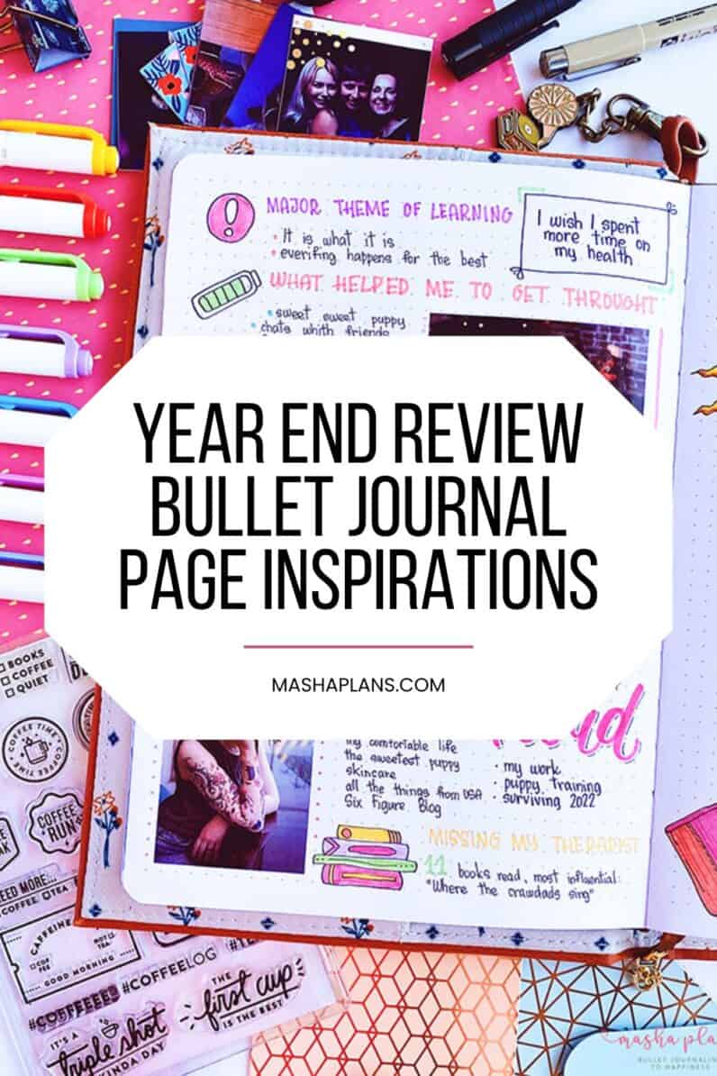 13 Creative Year End Review Bullet Journal Page Ideas | Masha Plans