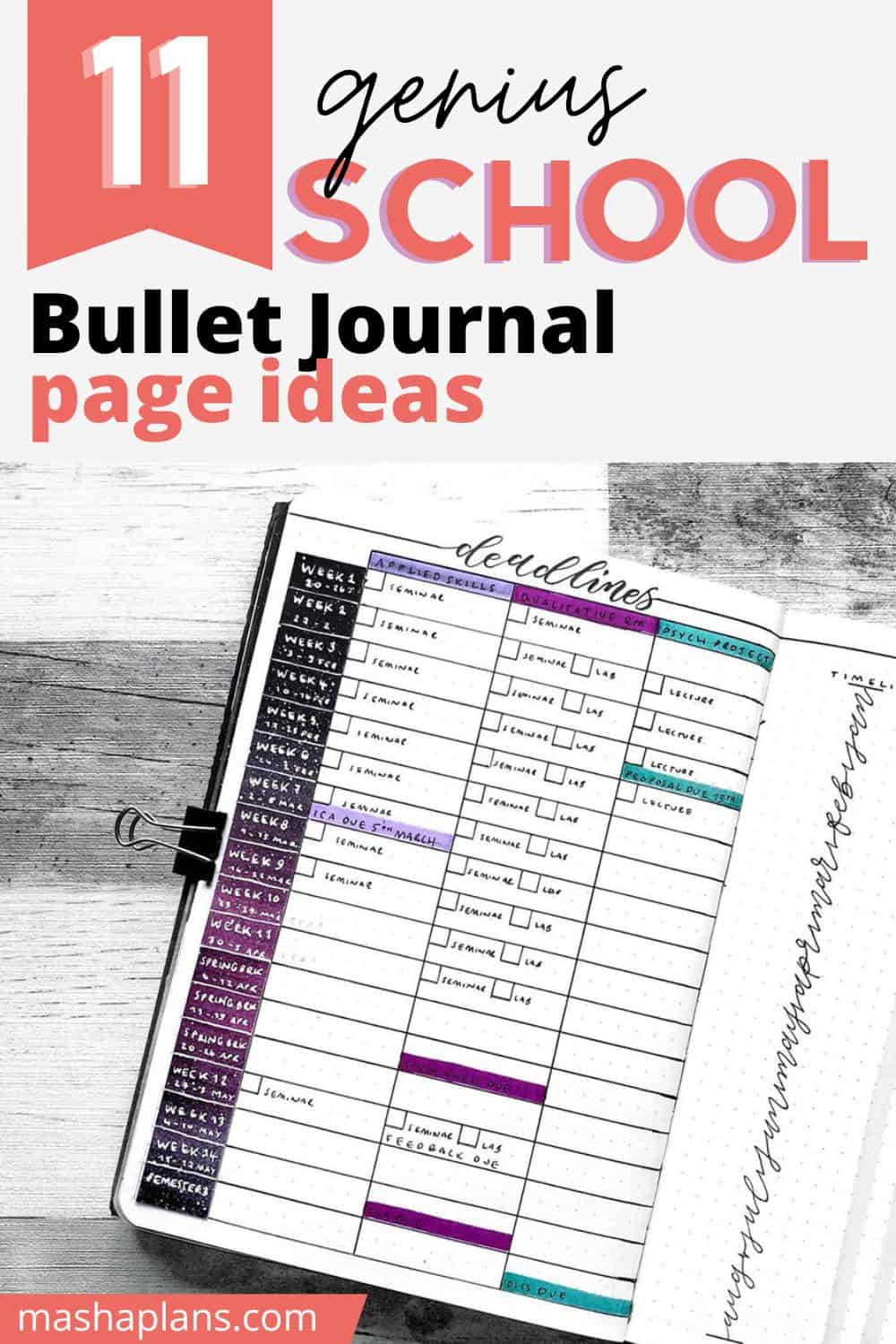 11 Genius School Bullet Journal Ideas You Need to Try | Masha Plans