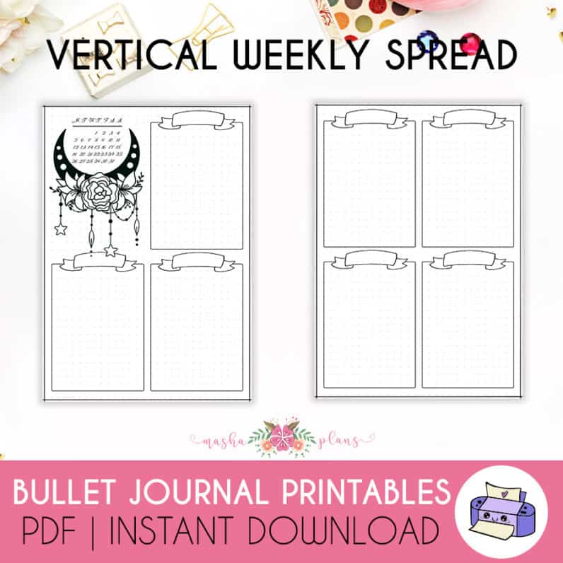 June 2023 Printable Bullet Journal Setup | Masha Plans