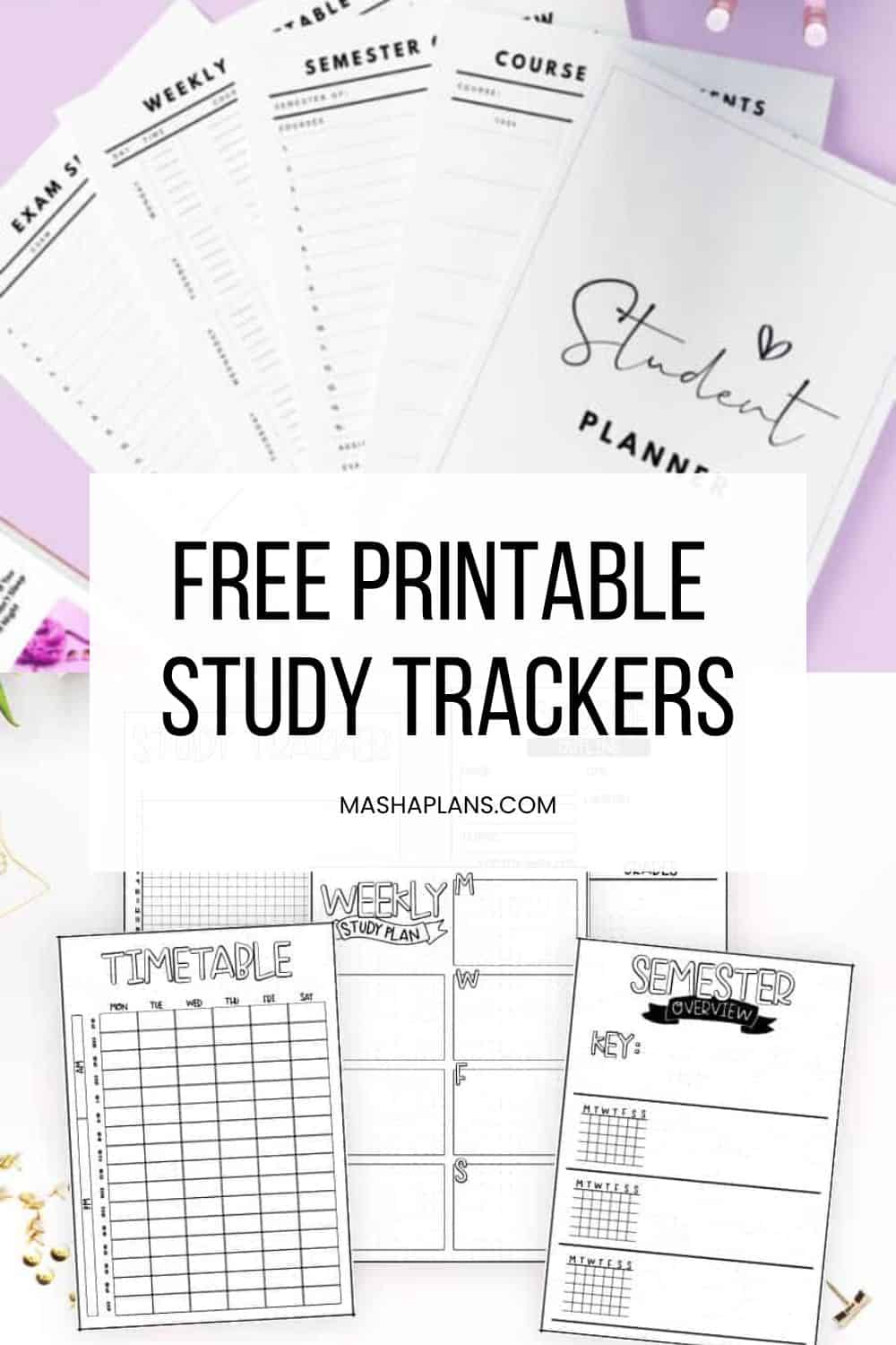 Free Printable Study Trackers To Keep You Focused And Motivated | Masha ...