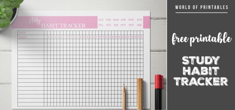 Free Printable Study Trackers To Keep You Focused And Motivated | Masha ...