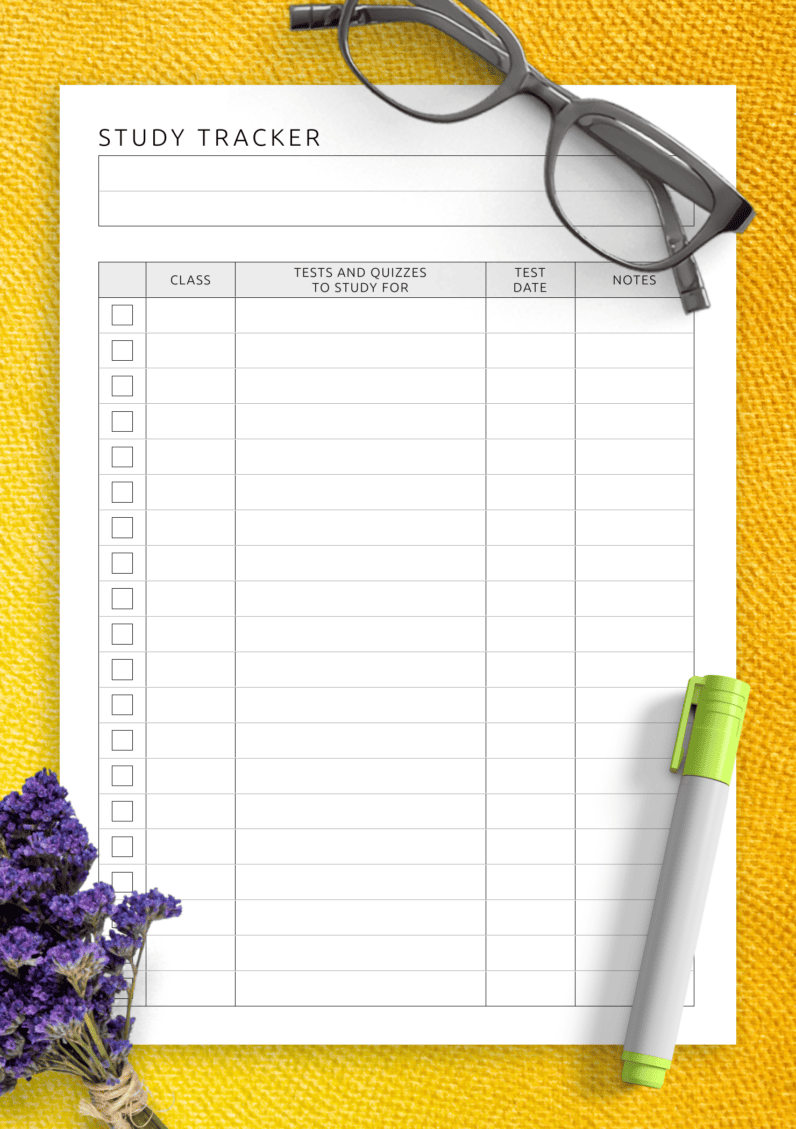 Free Printable Study Trackers To Keep You Focused And Motivated | Masha ...