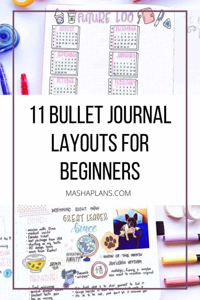 11 Bullet Journal Layouts For Beginners | Masha Plans