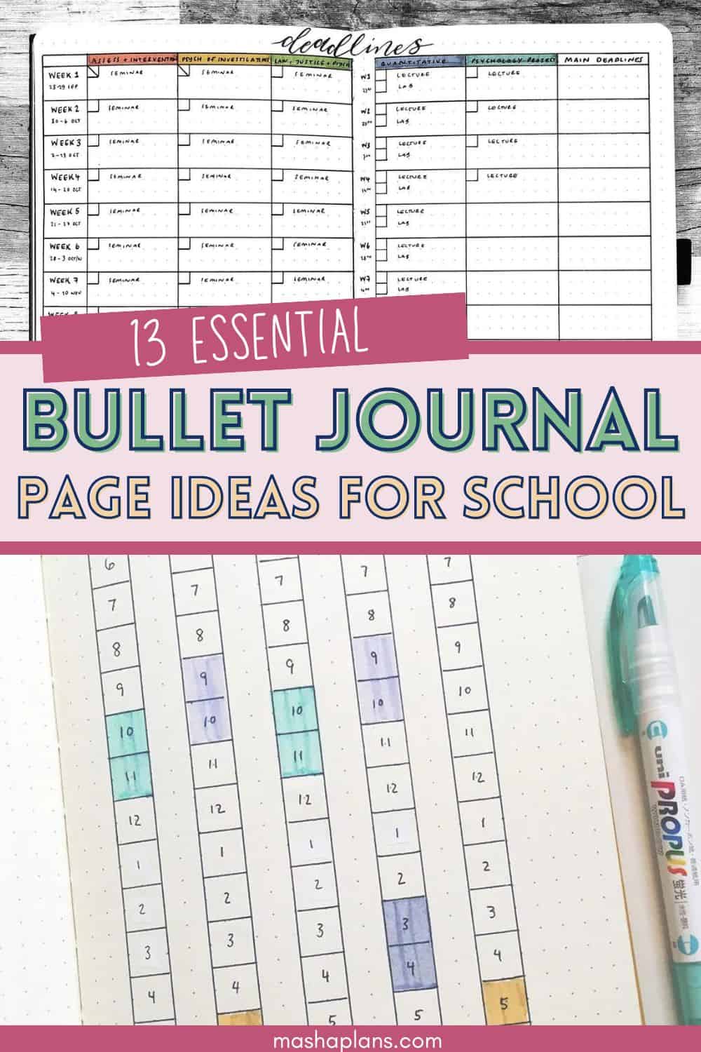 13 Essential Bullet Journal Ideas For School Success | Masha Plans
