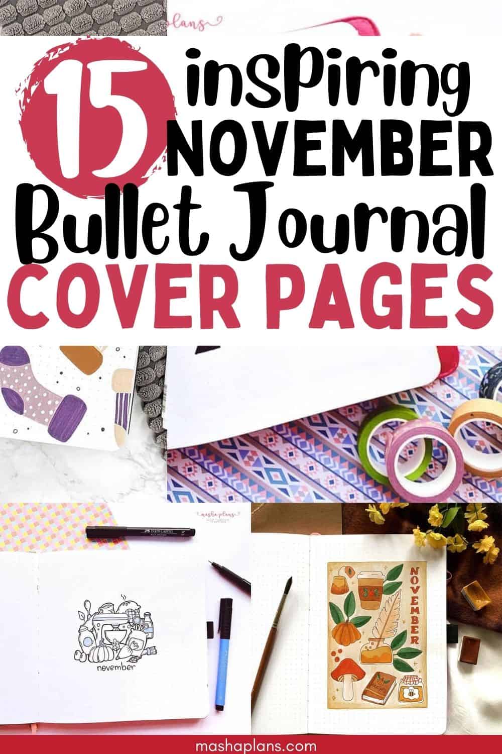 15 Inspiring November Bullet Journal Cover Page Ideas | Masha Plans
