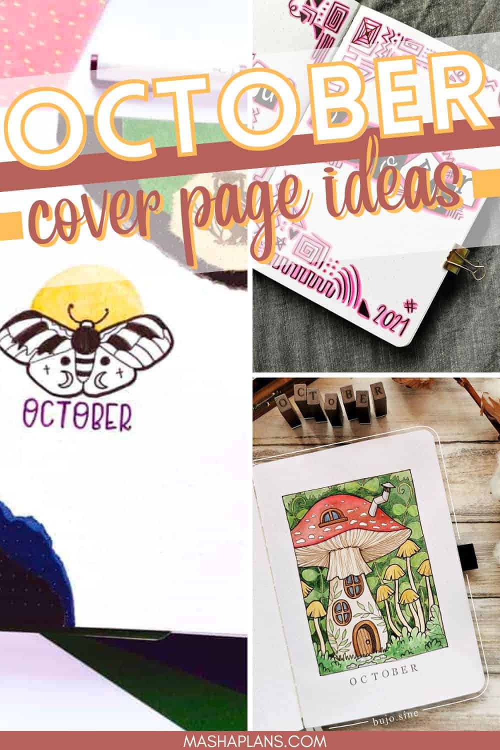 Enchanting & Spooky October Bullet Journal Cover Page Ideas | Masha Plans