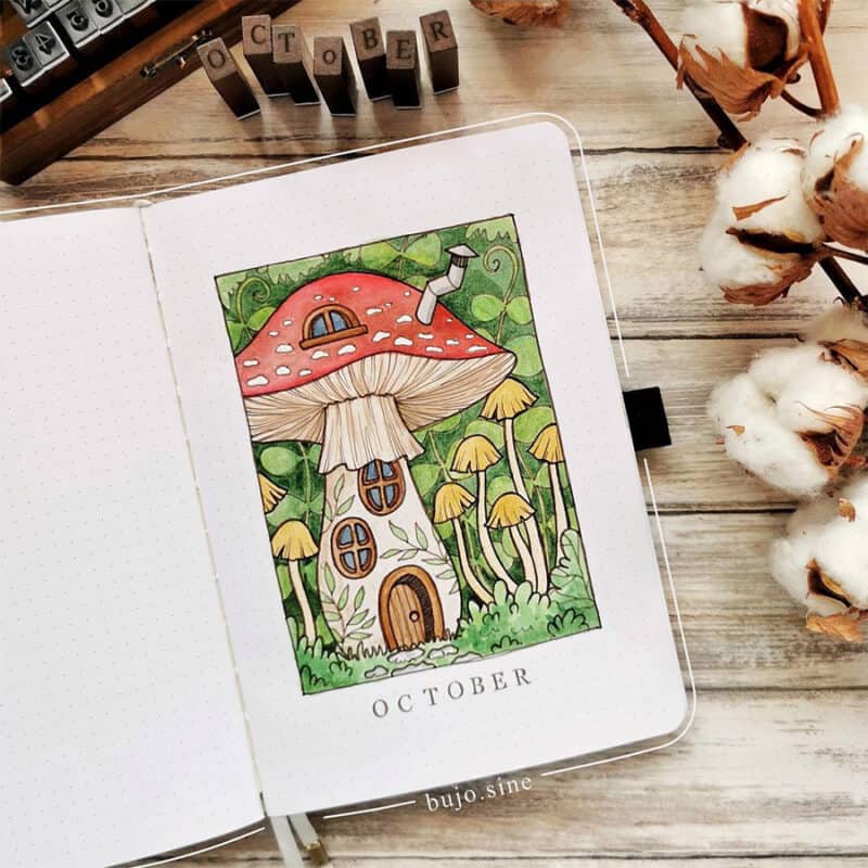 Enchanting &amp; Spooky October Bullet Journal Cover Page Ideas | Masha Plans