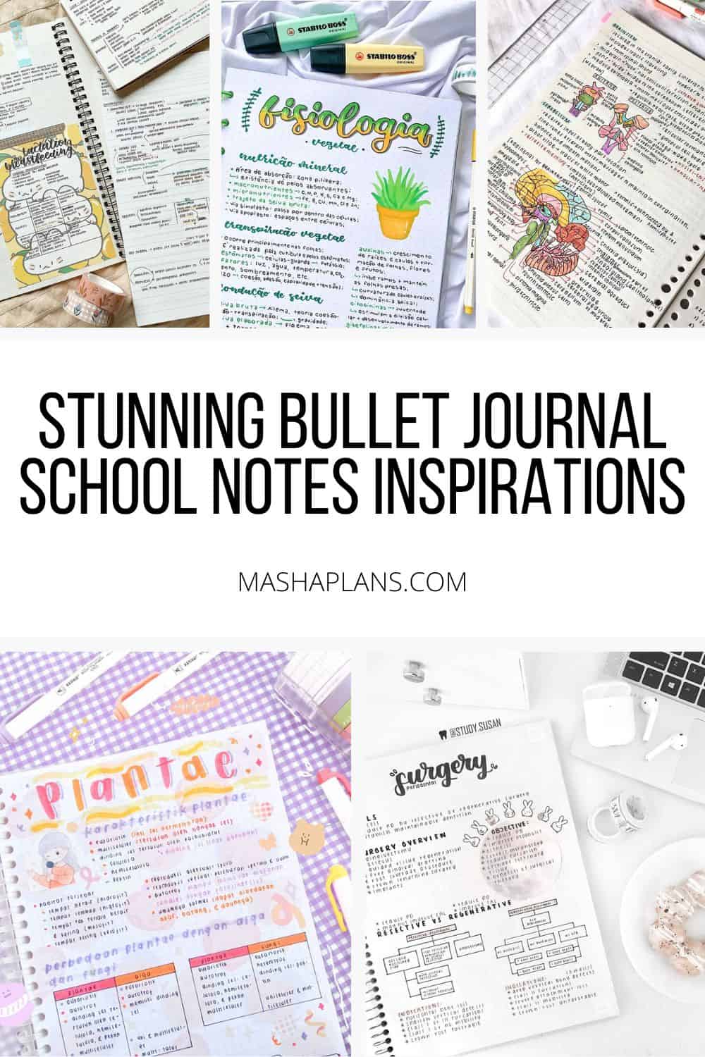 Stunning Bullet Journal School Notes Inspirations | Masha Plans