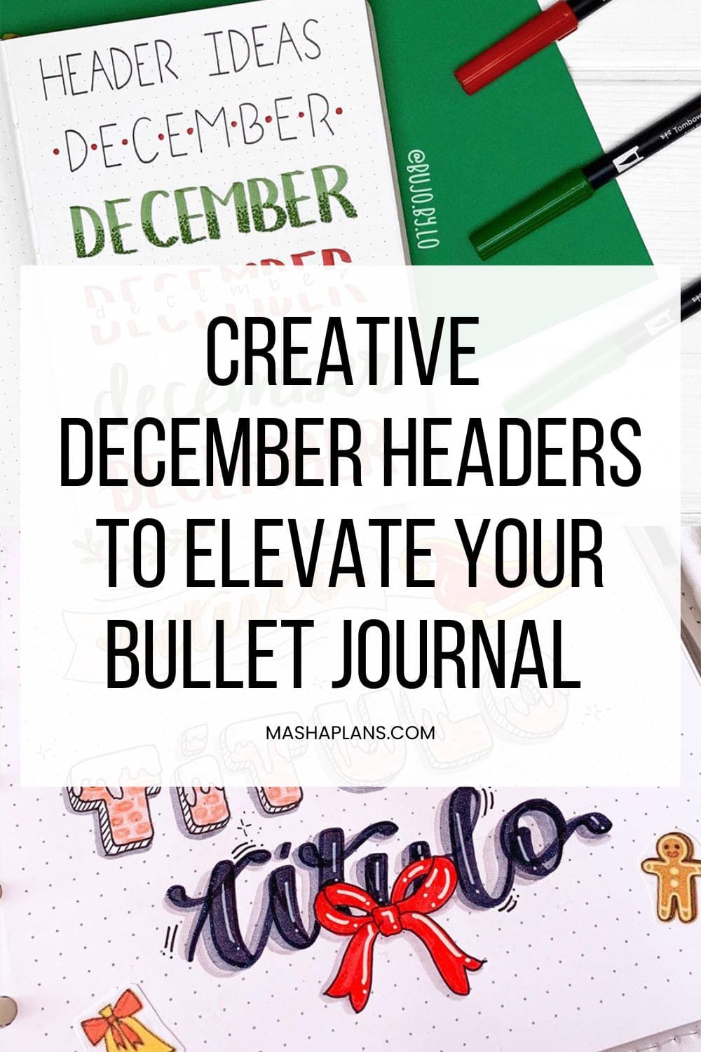 Creative December Headers To Decorate Your Journal | Masha Plans