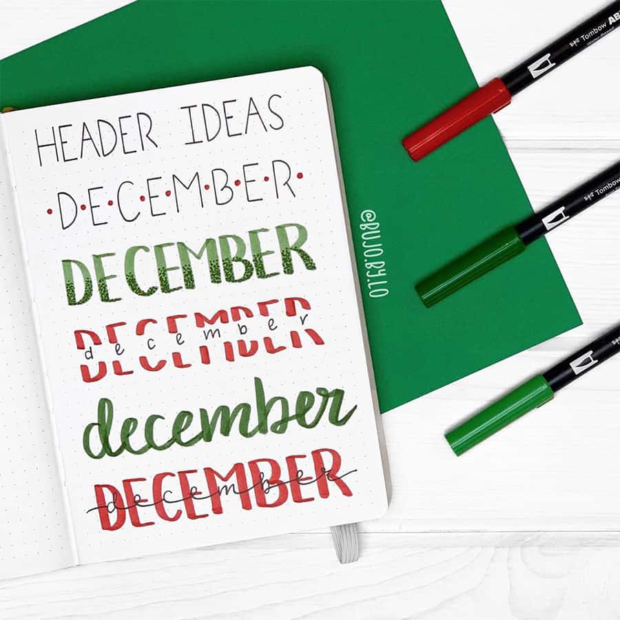 Creative December Headers To Decorate Your Journal | Masha Plans