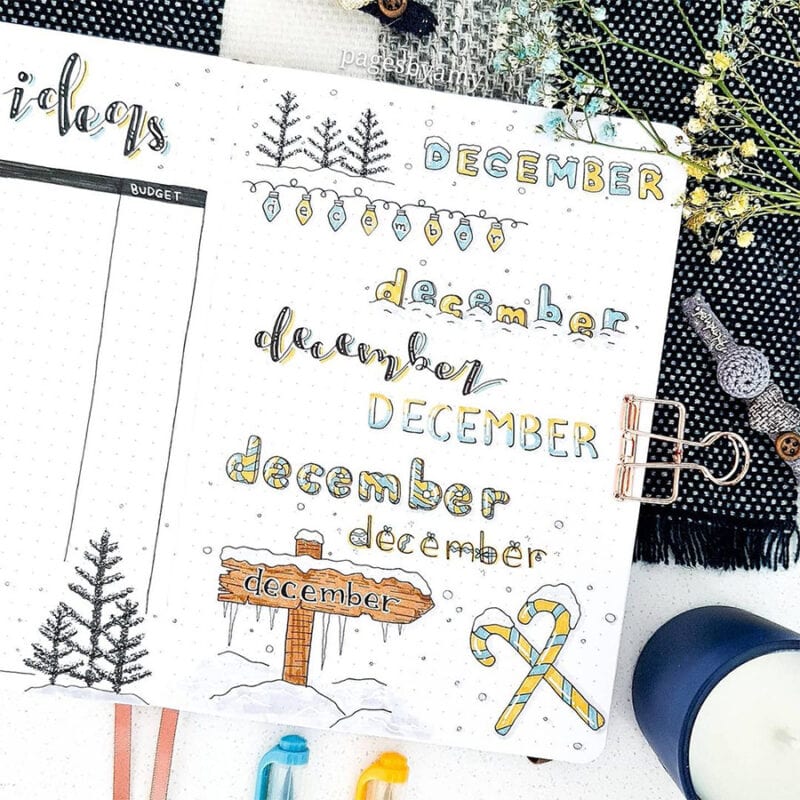 Creative December Headers To Decorate Your Journal | Masha Plans