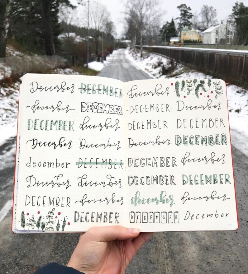 Creative December Headers To Decorate Your Journal | Masha Plans