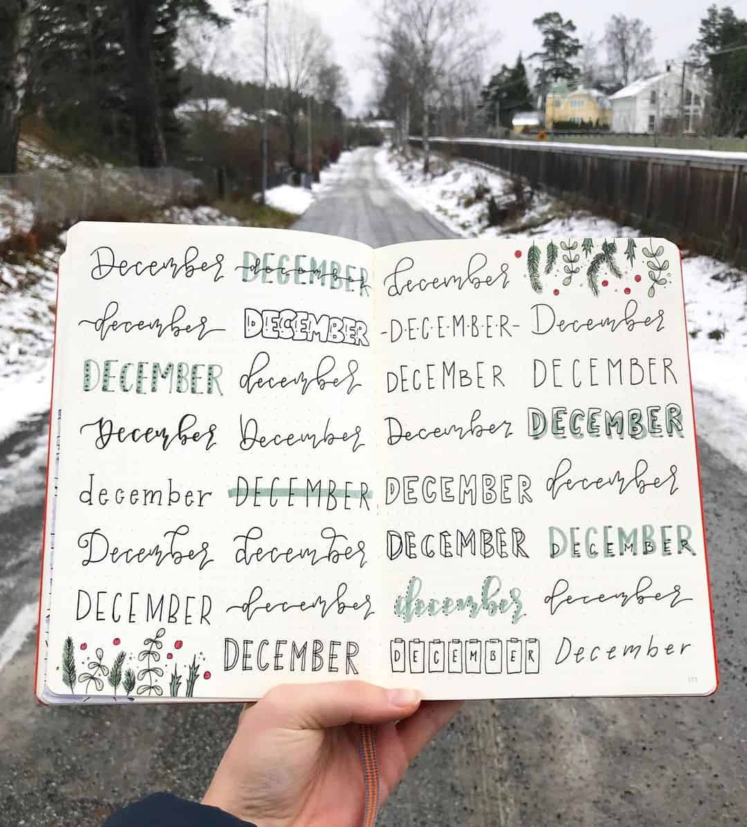 Creative December Headers To Decorate Your Journal | Masha Plans