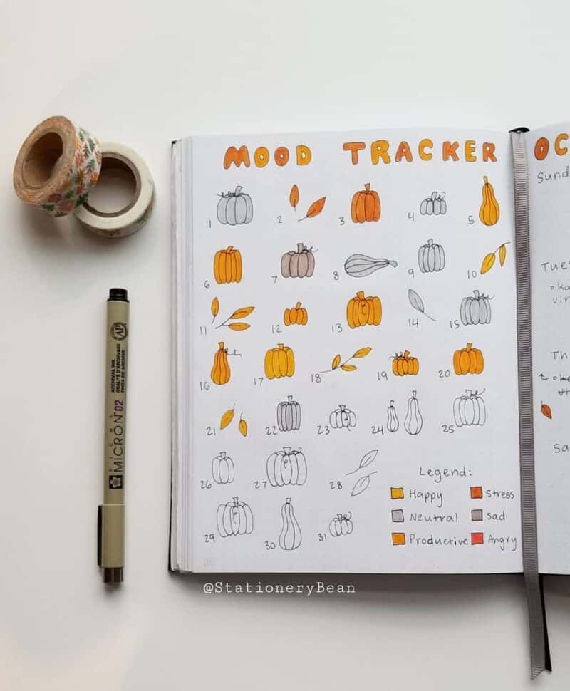 11 Pumpkin Mood Tracker Inspirations You'll Love | Masha Plans