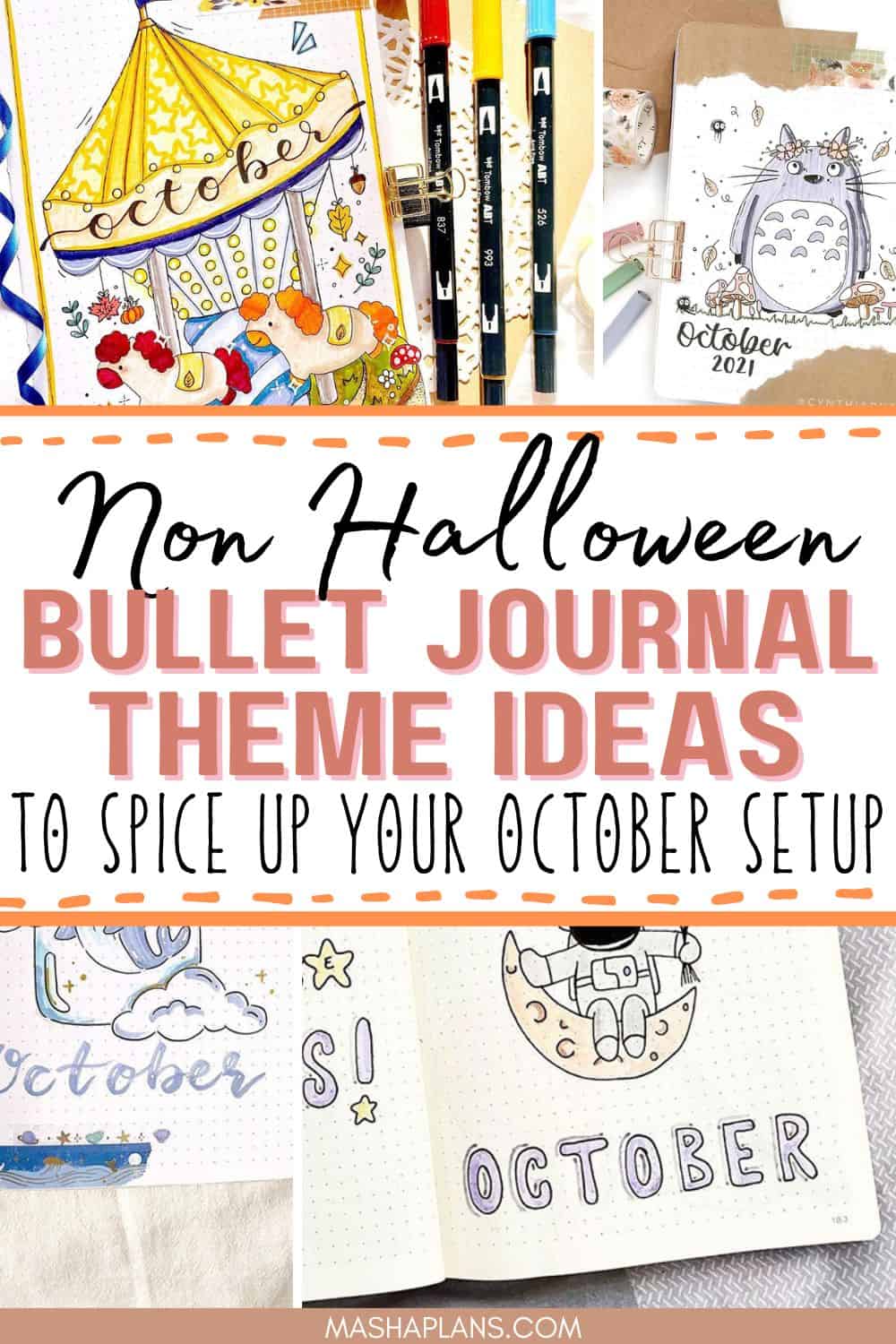 15 Non-Halloween October Bullet Journal Themes | Masha Plans