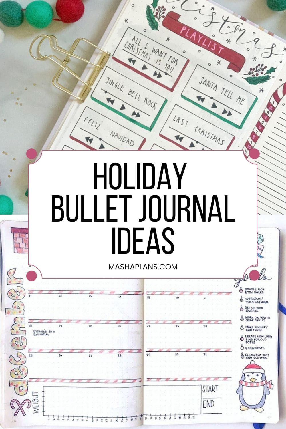 15 Holiday Bullet Journal Ideas To Brighten Your Festive Season | Masha ...