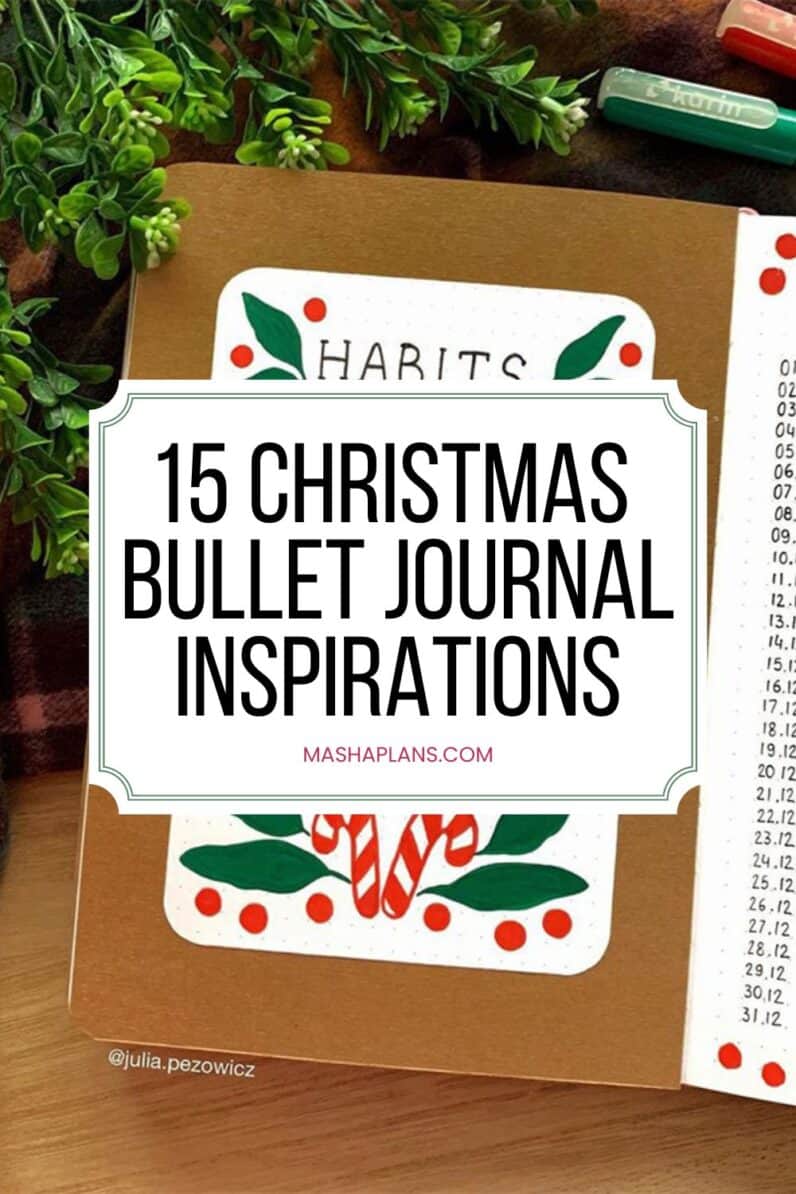 15 Christmas Themed Bullet Journal Inspirations | Masha Plans