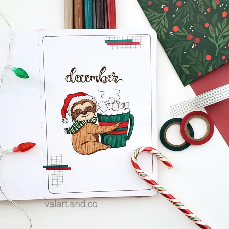 15 Christmas Themed Bullet Journal Inspirations | Masha Plans