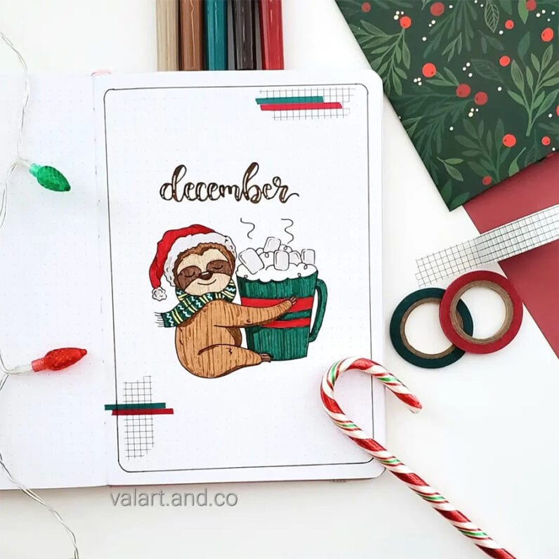 15 Christmas Themed Bullet Journal Inspirations | Masha Plans