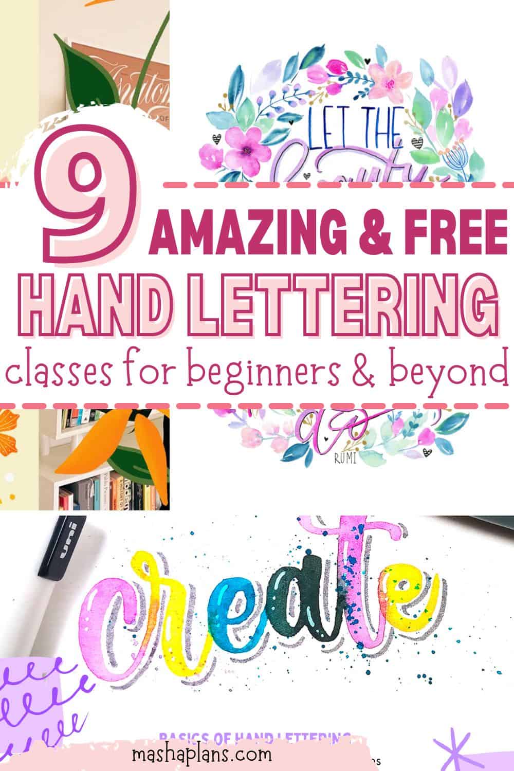 Free Hand Lettering Classes To Take Today | Masha Plans