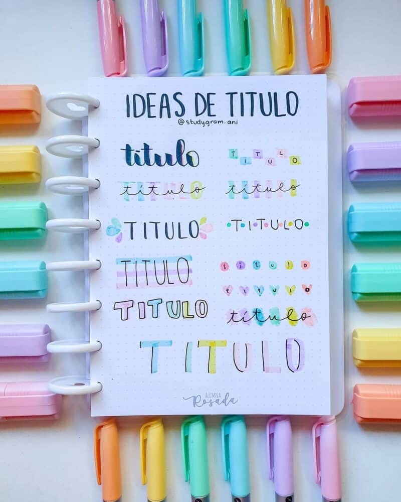 Bullet Journal Header Ideas With Highlighter | Masha Plans
